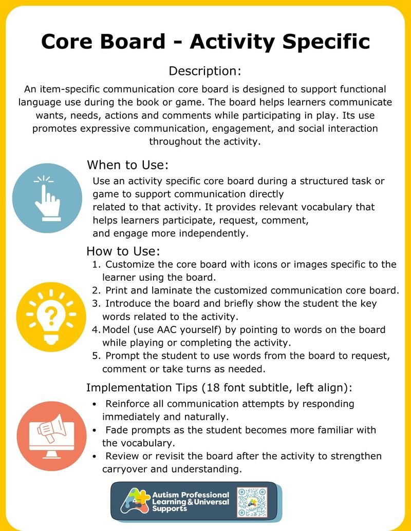 Autism Professional Learning & Universal Support Project | Core Board ...